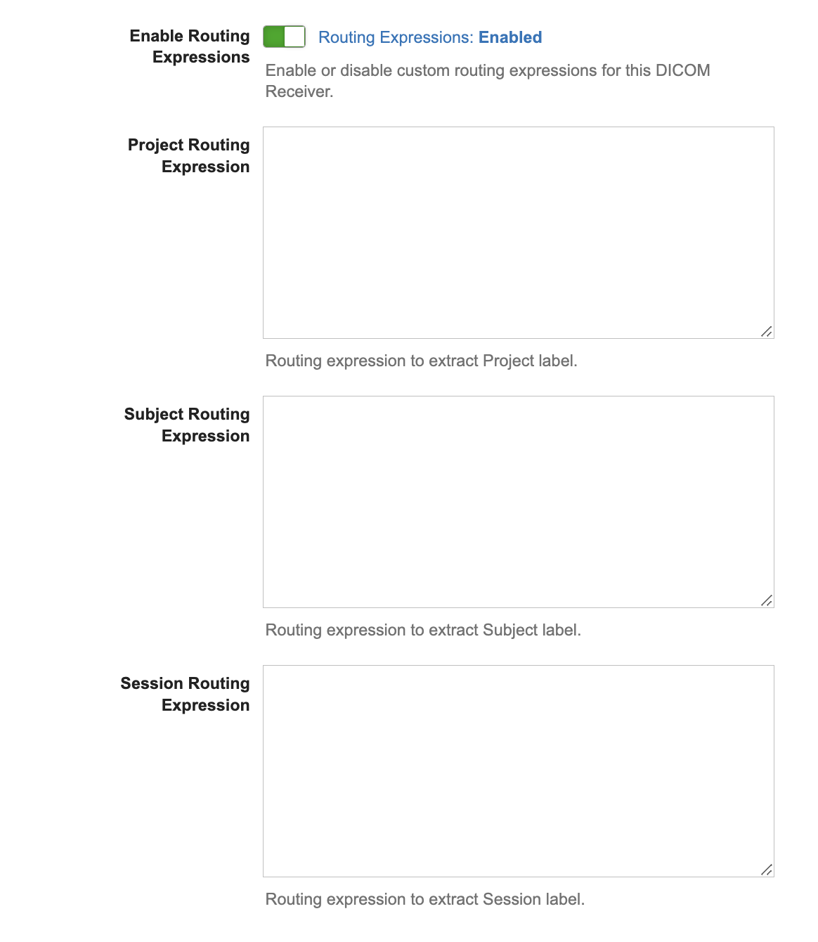 DICOM SCP Receiver Configuration