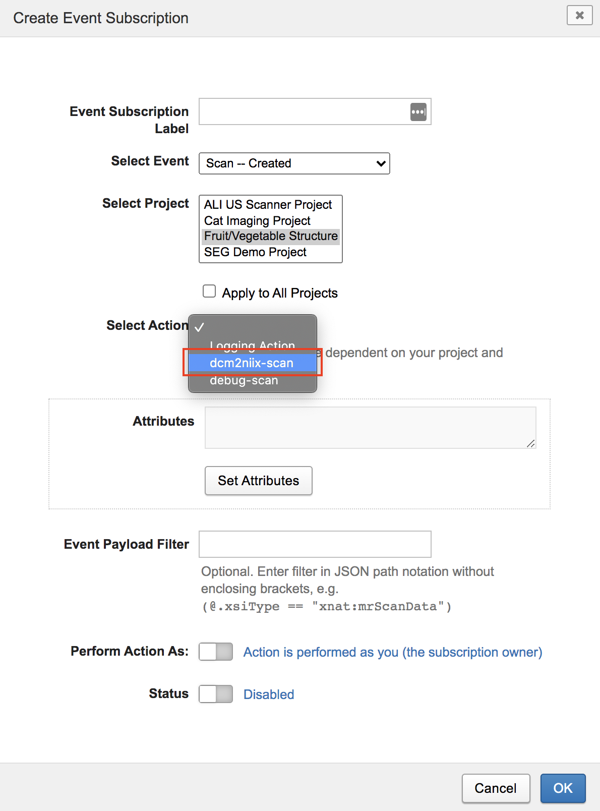 Actions in the Event Service